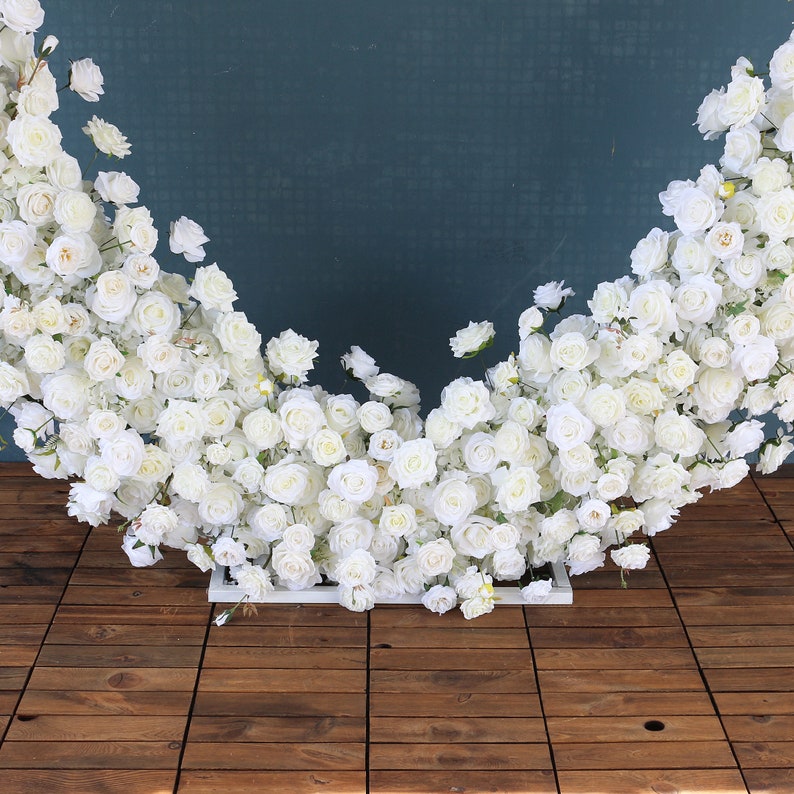 White Heart Shaped Flower Row Flower Stand Set Flower - Etsy