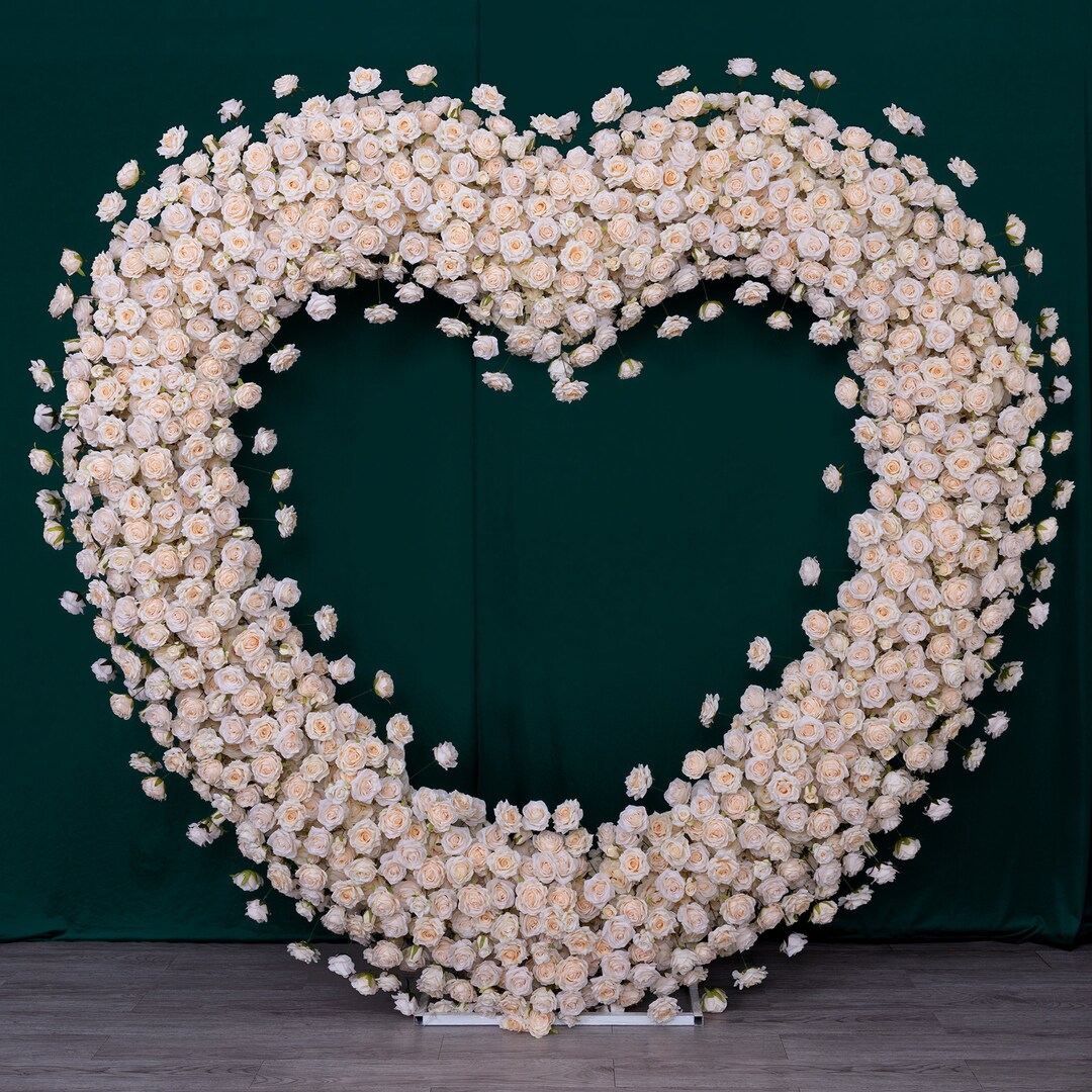 Customized Champagne Rose Love Heart Shape Artificial Flower ...