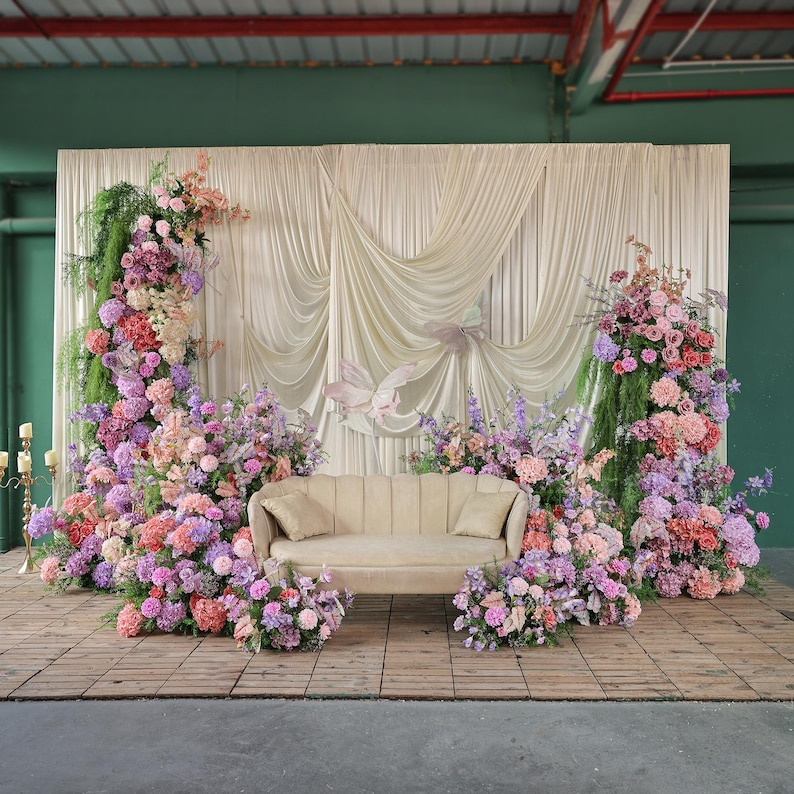 Wedding Flower Arrangement: Purple & Blush Rose Decor - Etsy