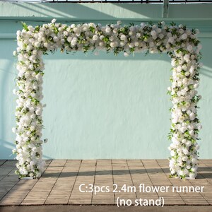 Customized Floral Arrangement Luxury Greenery White Rose Flower Runner ...