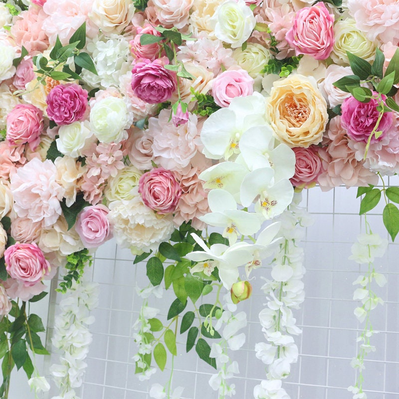 Wedding Flower Row Setwedding Decorative Flowerspink White - Etsy Hong Kong