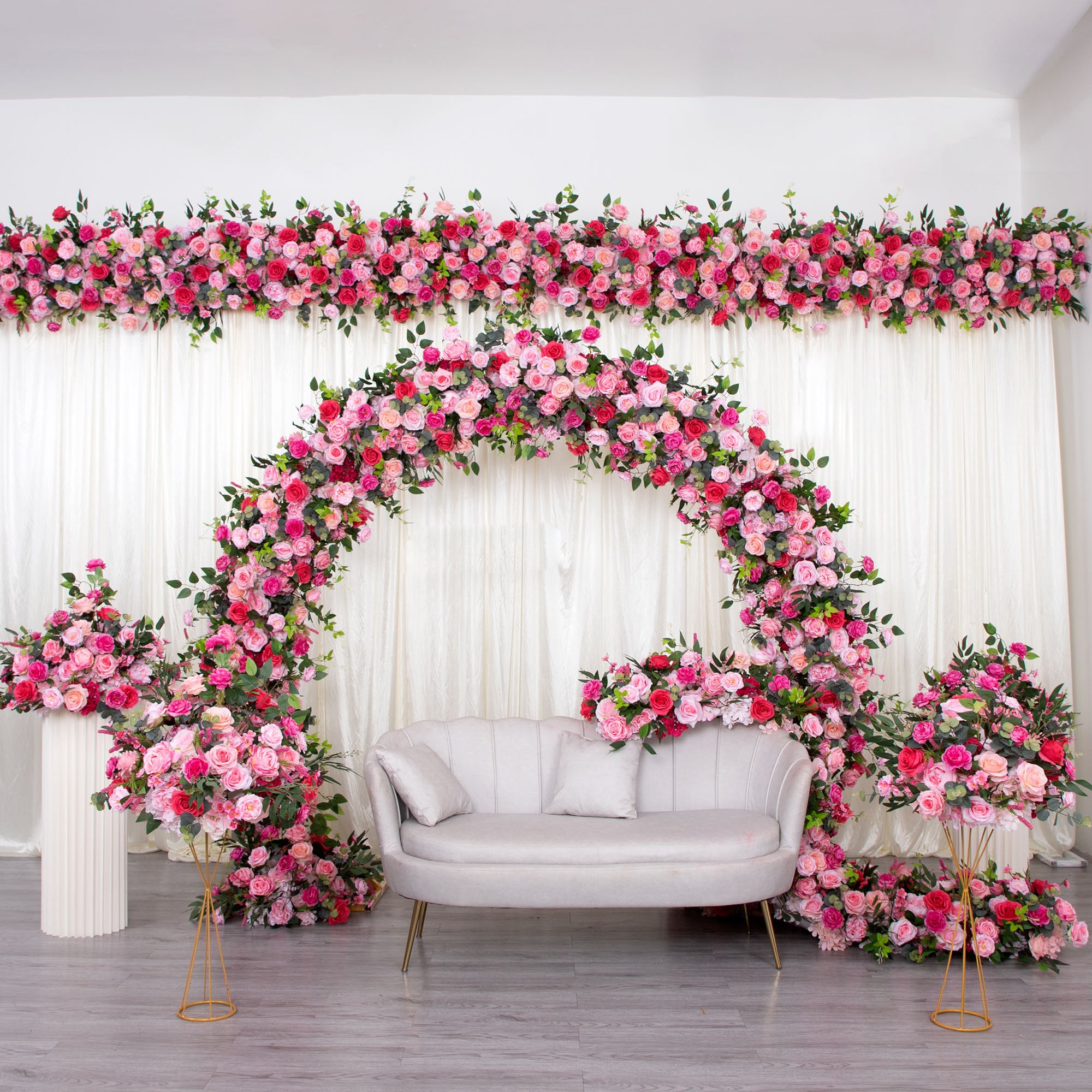 Luxury Pink Red Rose Greenery Floral Runner for Wedding Backdrop Arch Decor Peony Table Flower Arrangement Stage Decorations Etsy UK