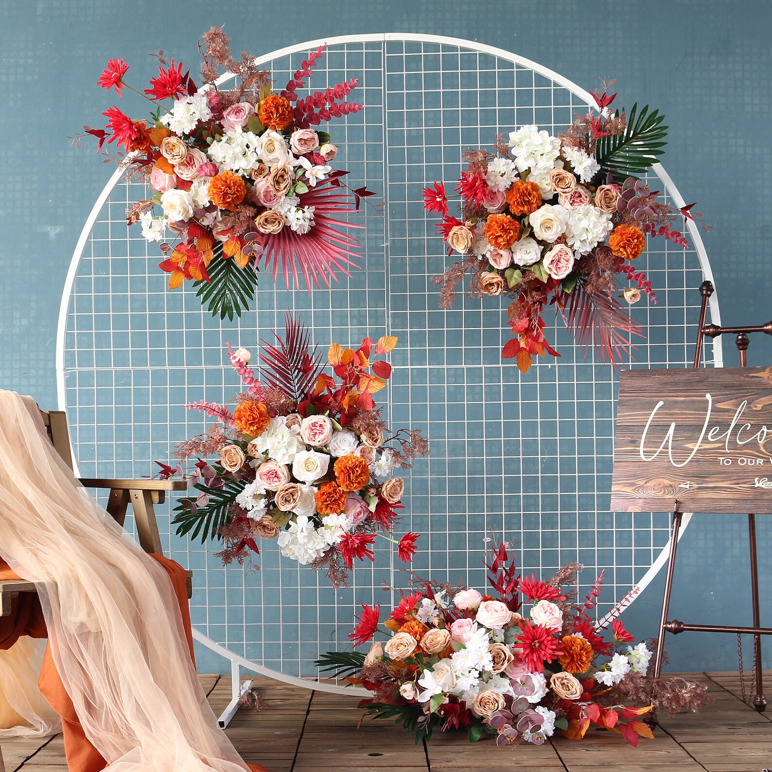 Custom Autumn Color Wedding Arch Decor Artificial Fake Flower - Etsy