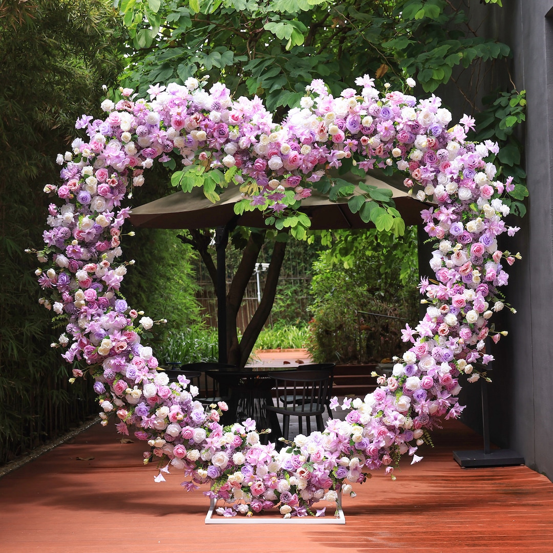 Heart Shaped Flower Row Flower Stand Set Flower Arrangement Wedding ...