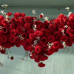 Heart Shaped Flower Row Flower Stand Set Flower Arrangement Wedding ...