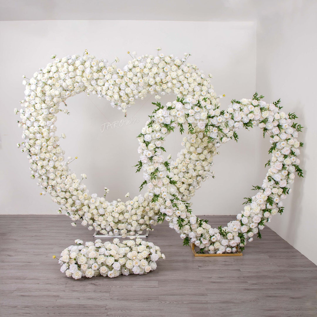 Luxury Heart Shape White Rose Floral Arrangement for Wedding Party ...
