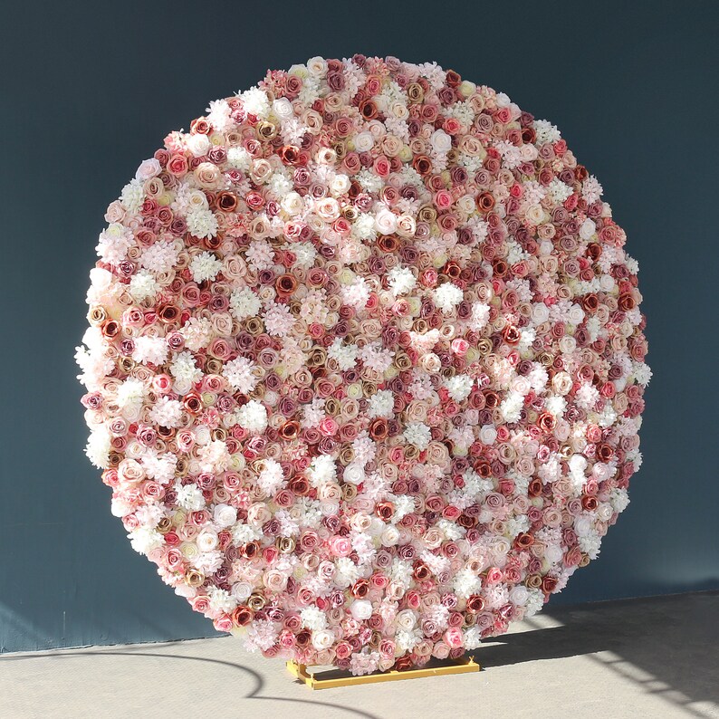 3D Round Flower Wall Wedding Backdrop Decoration Artificial - Etsy