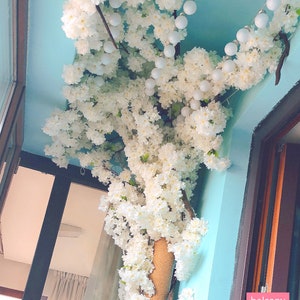 Artificial Tree Fake Branch Hanging Rattan Artificial Cherry Blossom ...