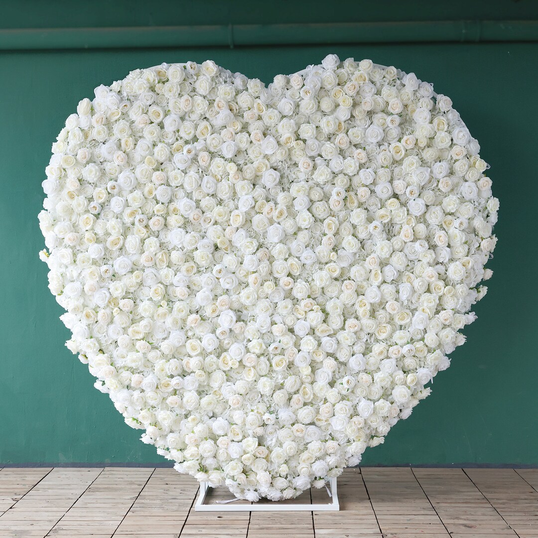 Red Heart Shaped Flower Row Flower Stand Set Flower Arrangement Wedding ...