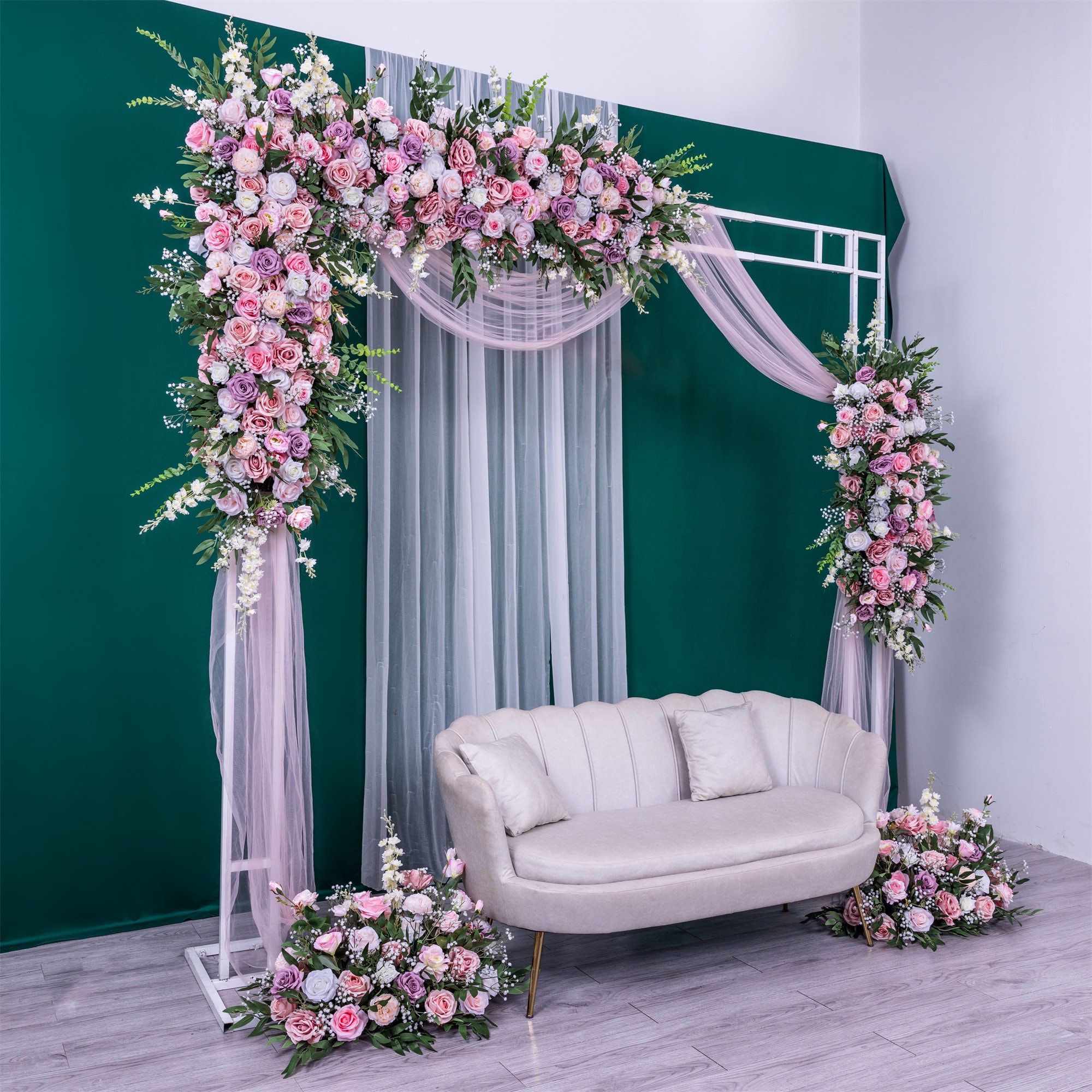 Buy Wedding Decoration Flower Arrangement White Purple Pink Baby Breath Greenery Rose Row Party Arch Props Event Stage Backdrop Decor Online in India Etsy