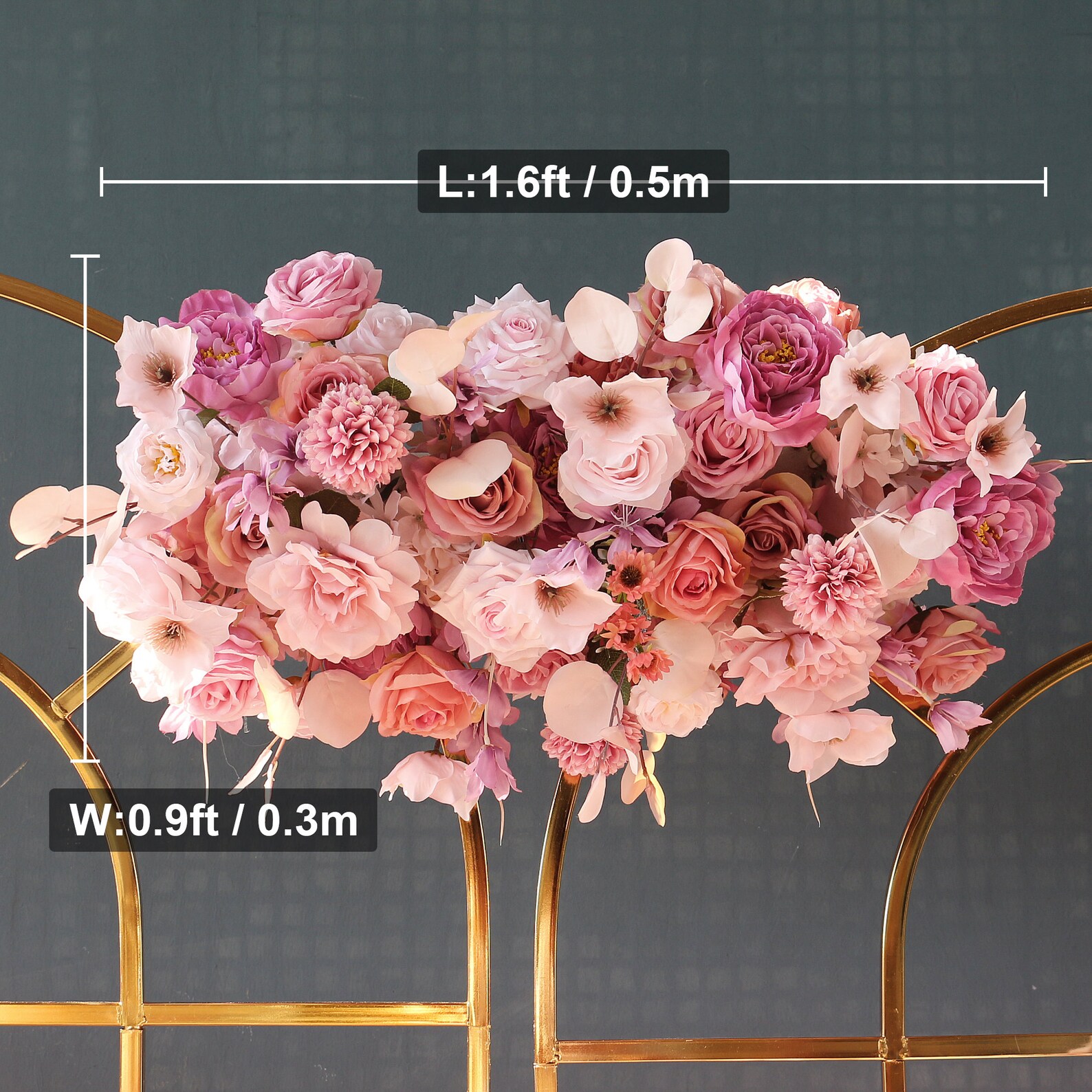 Wedding Flower Row Pink Purple Flower Arrangement Background - Etsy