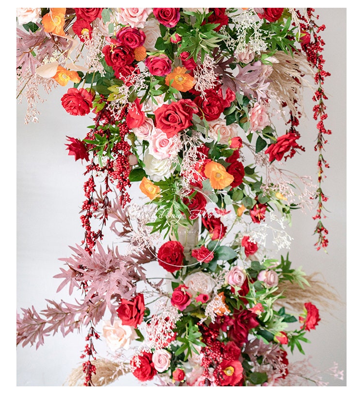 Wedding Flower Wall Arrangement Supplies Silk Peonies Rose | Etsy