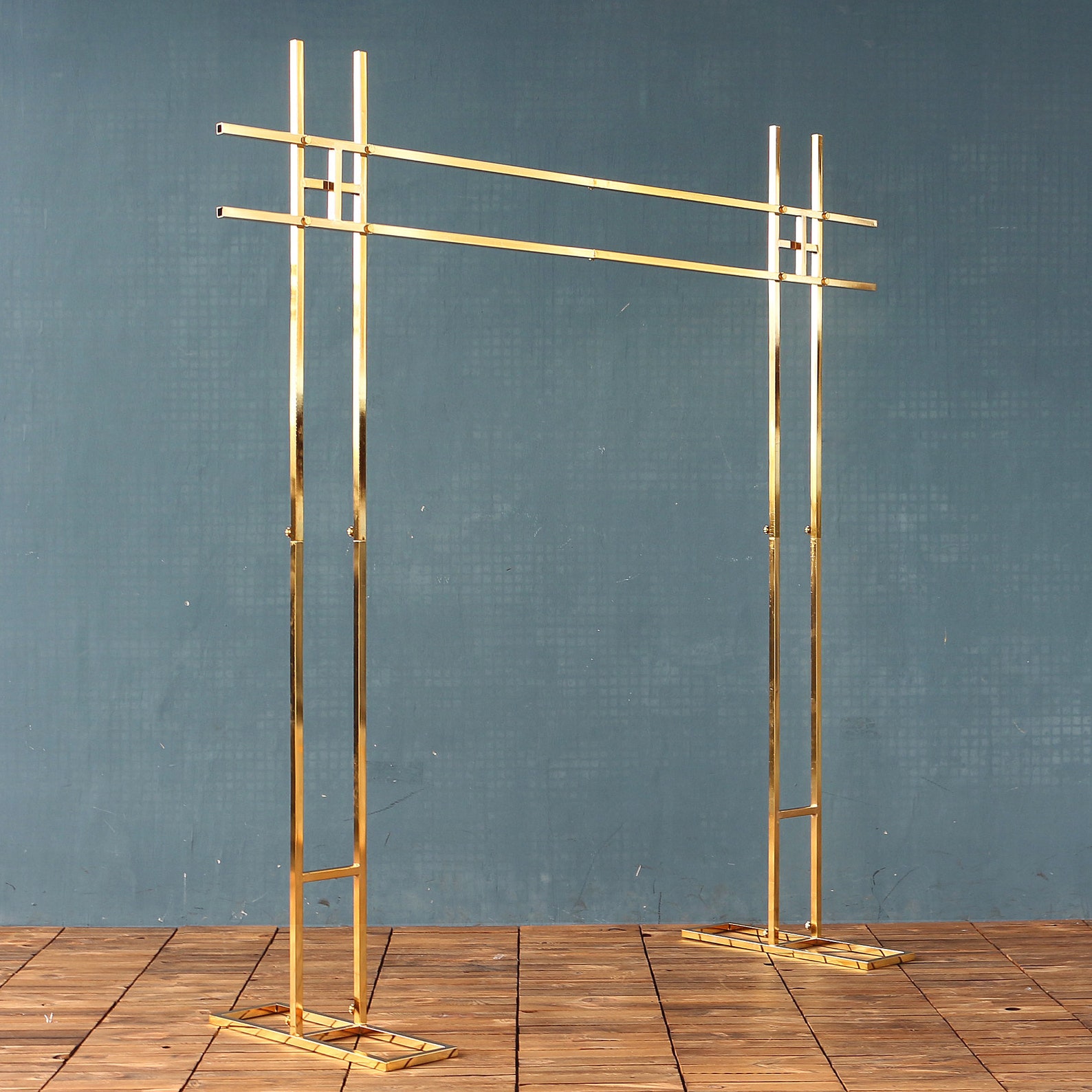 Wedding Arch Shniny Gold Arch Wedding Props Double Pole Square - Etsy