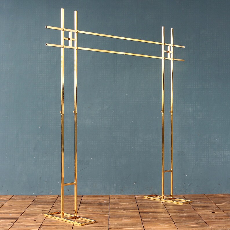 Wedding Arch Shniny Gold Arch Wedding Props Double Pole Square - Etsy