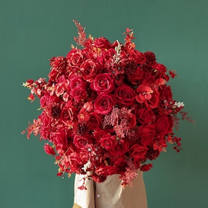 Red Rose Flower Ball Centerpiece: Luxury Wedding Table Decor - Etsy