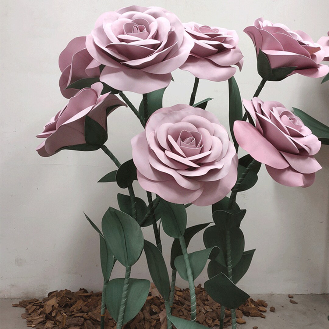 Paper Roses Set Giant Free-standing Roses Shopping Mall Window Display ...