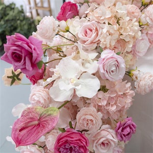 Artificial Flower Runner Pink White Red Series Flower Arrangement for ...