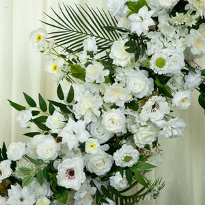 Greenery White Rose Flower Runner for Wedding Backdrop Decorations ...