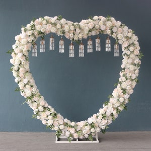 Wedding Heart Arch: Metal Grid Flower Stand, Party Decor - Etsy