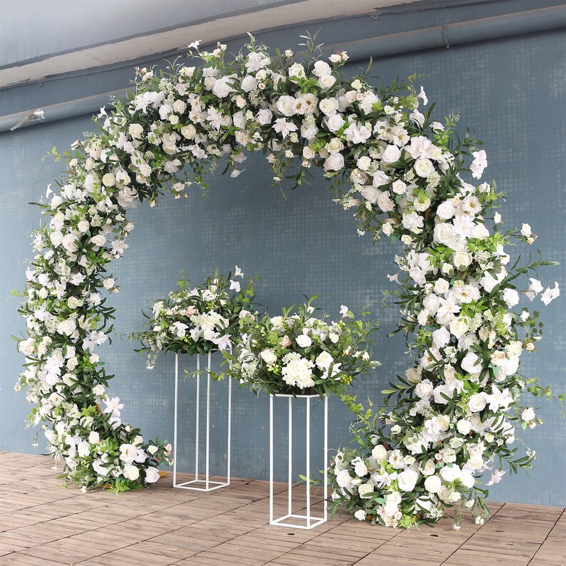 White Rose Greenery Floral Row for Baby Shower Party Event - Etsy