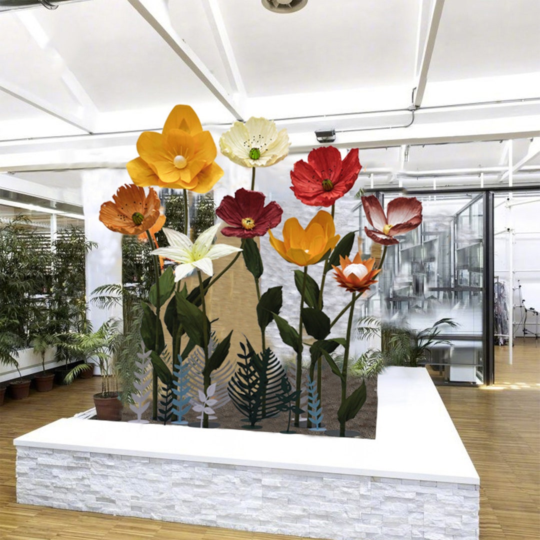 Giant Freestanding Hand Crafted Paper Flower Sculpture Set Wedding ...