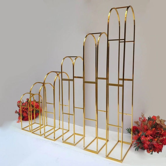 Wedding Props Arch Stand Gold Plating Iron Art Wedding Background Decoration Artificial Flowers Display Stand Stage Decoration Road Lead Etsy