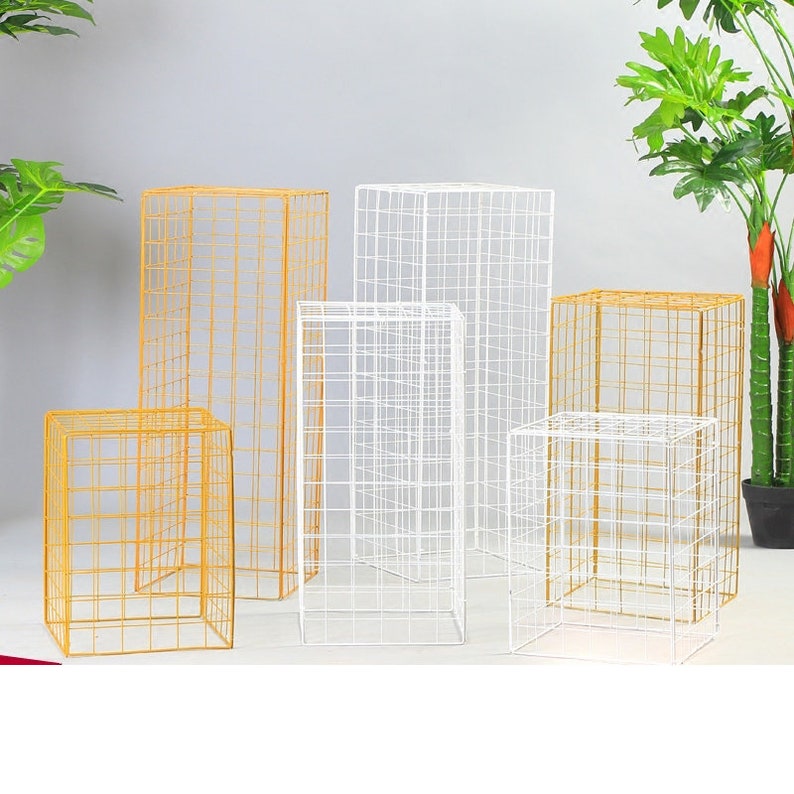 Gold White Wedding Props Line Square Wrought Iron Stage - Etsy