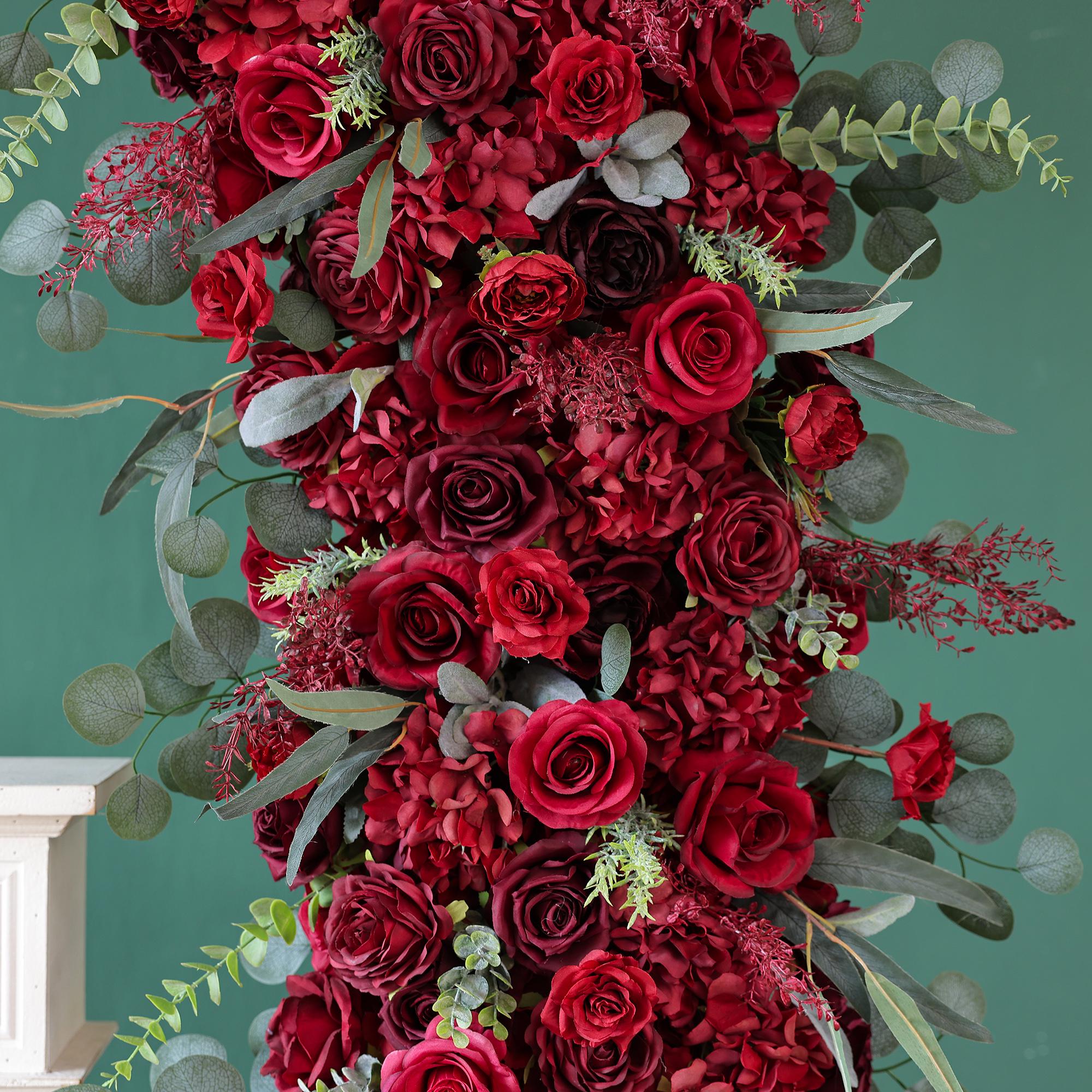 Burgundy Red Rose Wedding Arch: Floral Stage Decor - Etsy