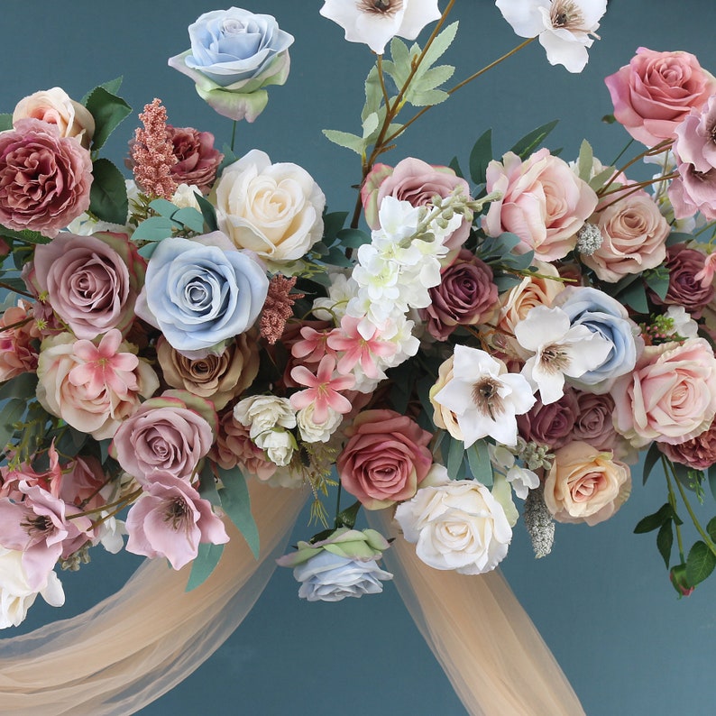 Customize Flower Arrangement Flower Row Wedding Arch - Etsy