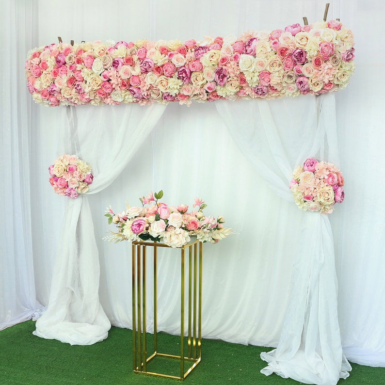 Customize Rose Pink Flower Row Wedding Arch Decoration Floral - Etsy