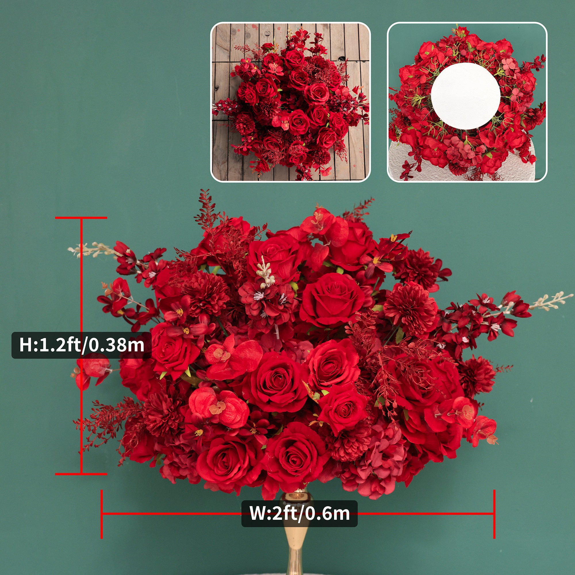 Red Rose Flower Ball Centerpiece: Luxury Wedding Decor (60cm) - Etsy