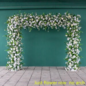 Greenery Style White Rose Floral Runner for Wedding Background ...