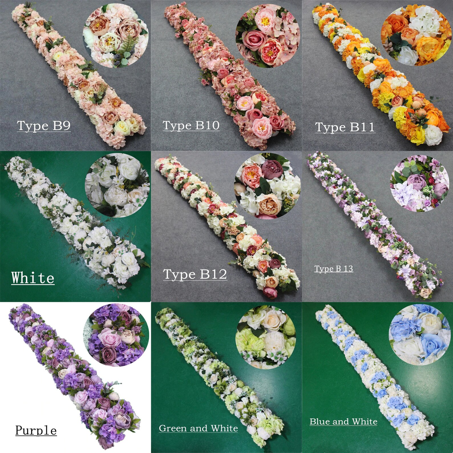 1M/2M luxury artificial flower row arrangement decor for party | Etsy