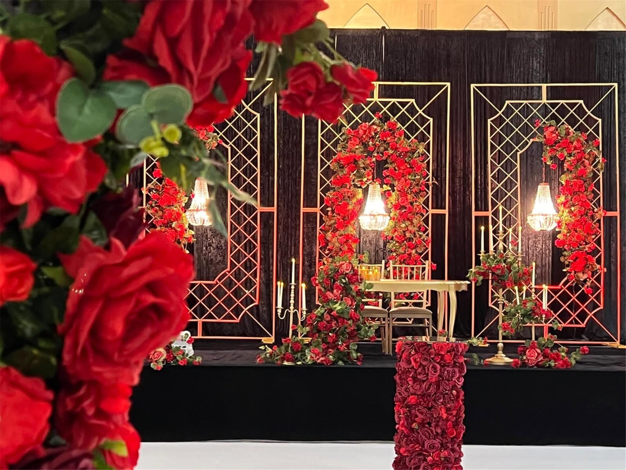 Gold Metal Wedding Arch: Flower Stand Party Backdrop (5.5ft X 9.8ft) - Etsy