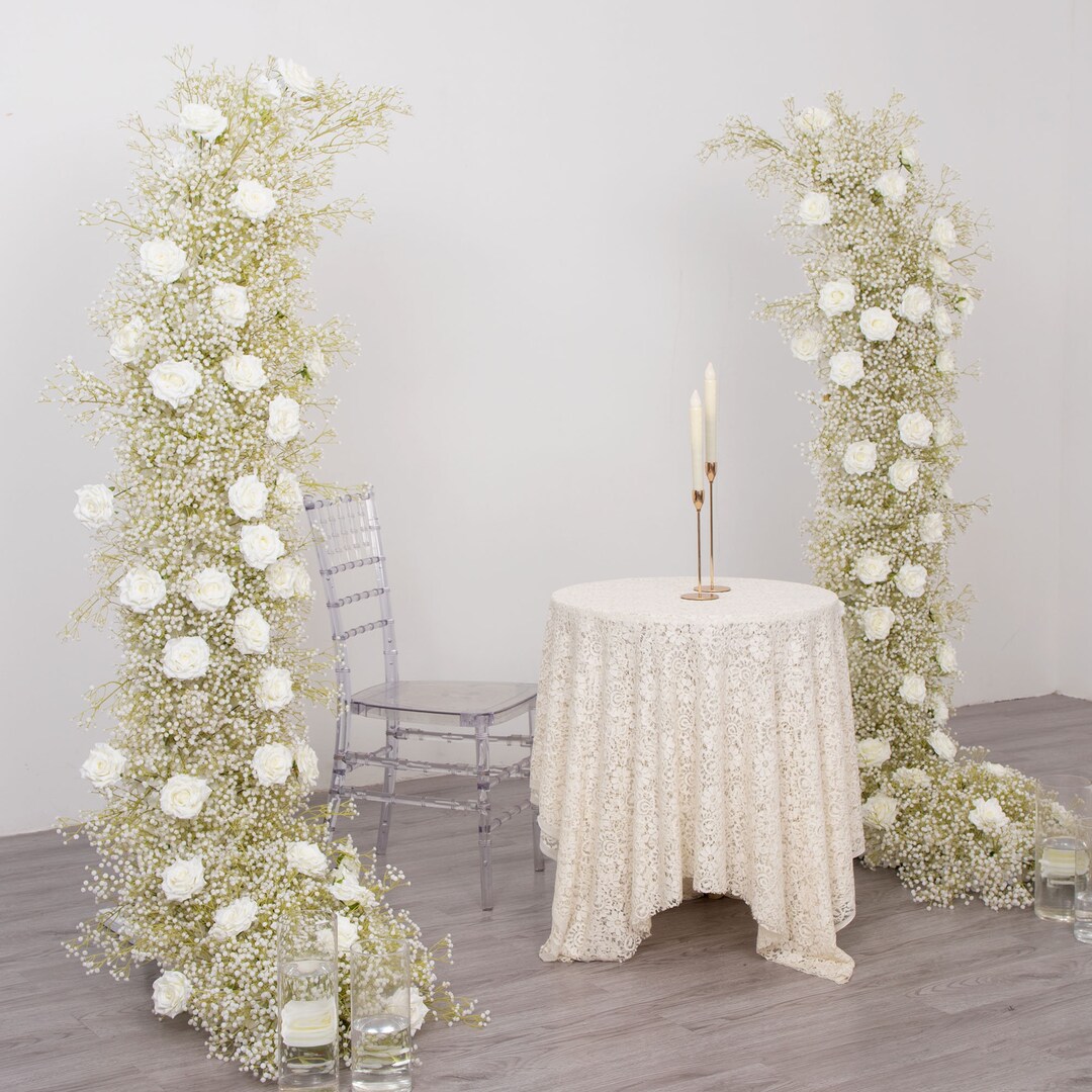 Luxury White Rose Gypsophila Floral Arrangement for Event Party ...
