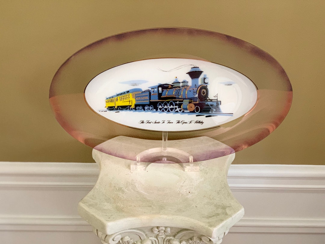 Santa Fe Glama Glass Serving Tray, Cyrus K. Holliday, Santa Fe Railroad ...