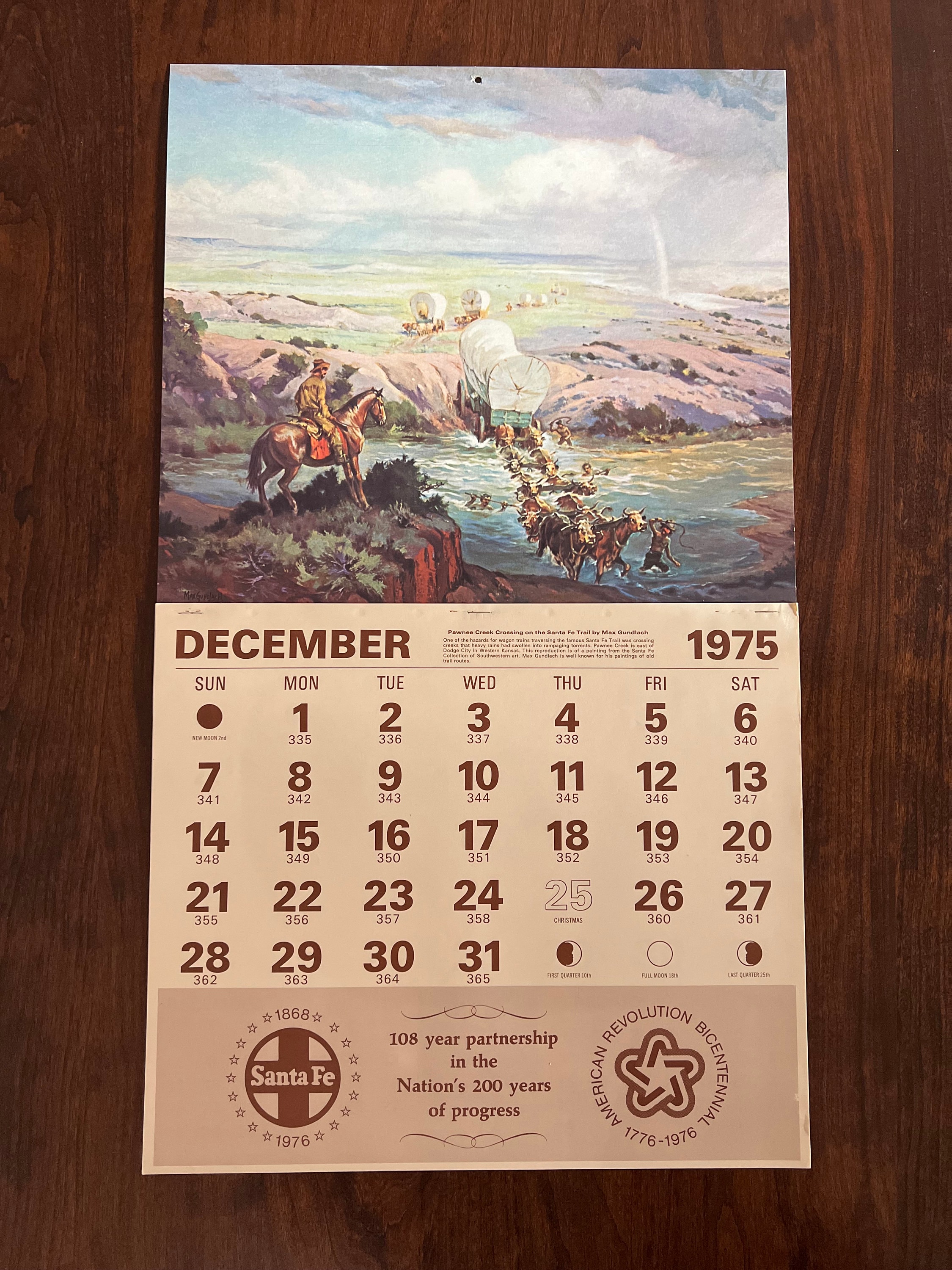 Santa Fe Wall Calendars 1970's, Vintage Santa Fe Railway Collectibles ...