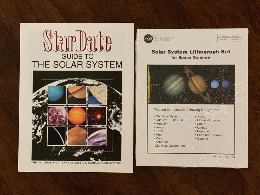 NASA Solar System Lithograph Set, Star Date Guide to the Solar System ...