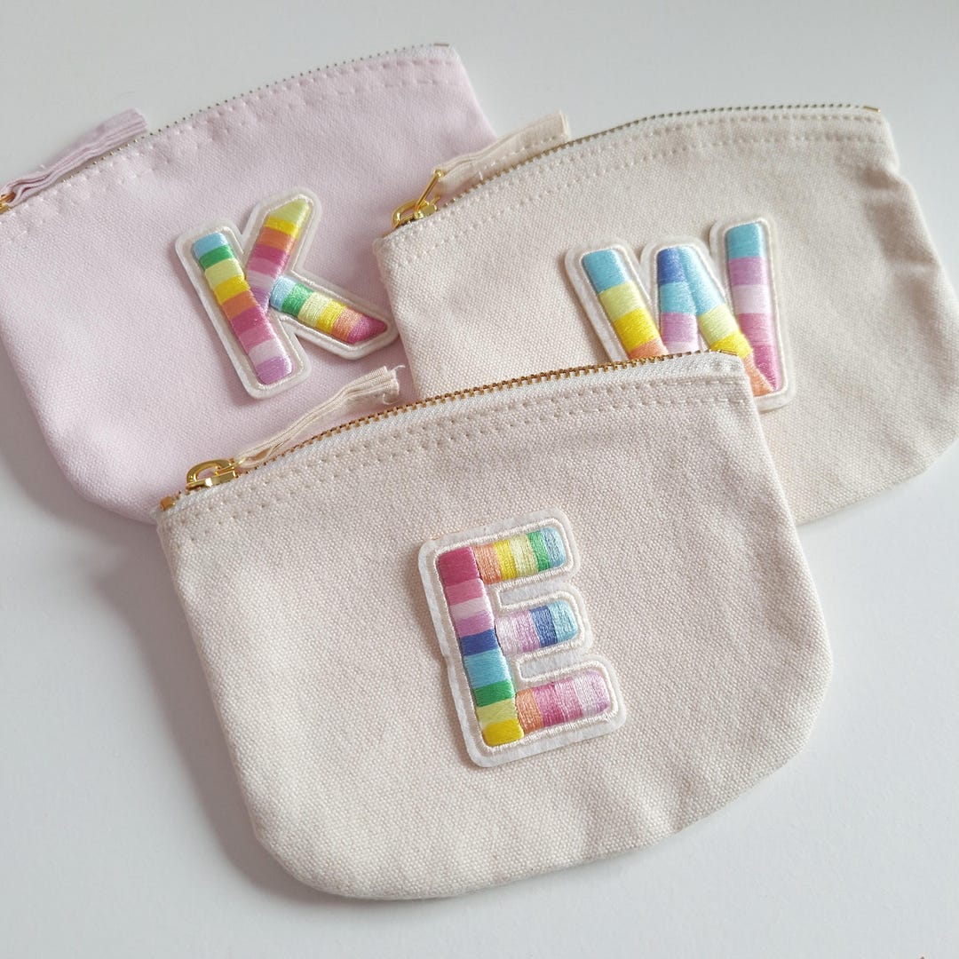 Personalised Rainbow Initial Coin Purse: Organic Cotton Kids Pouch - Etsy