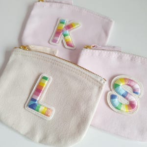 Personalised Rainbow Initial Coin Purse: Organic Cotton Kids Pouch - Etsy