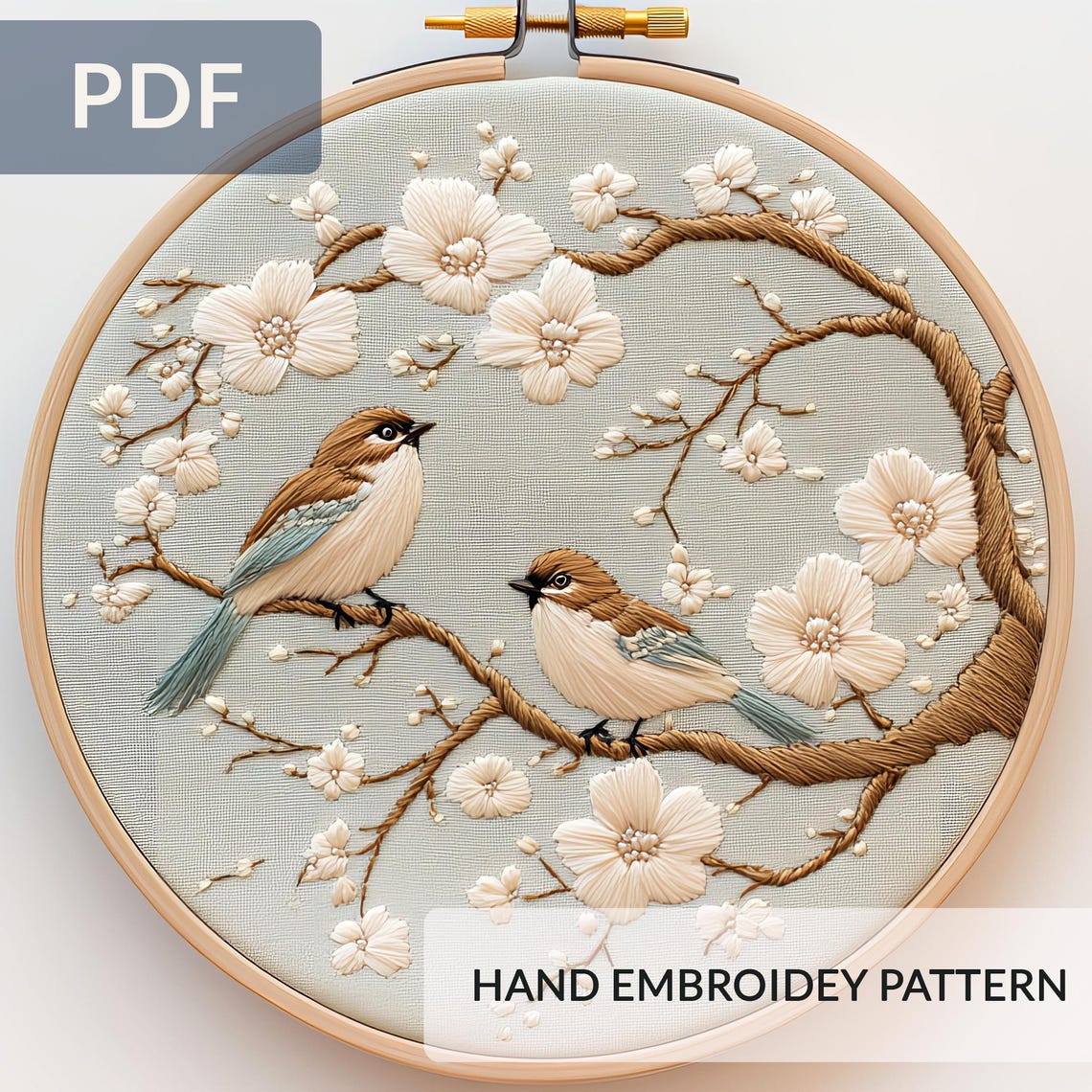 Delicate Birds Sitting on Blossoming Branches – Japanese, Chinese Hand ...