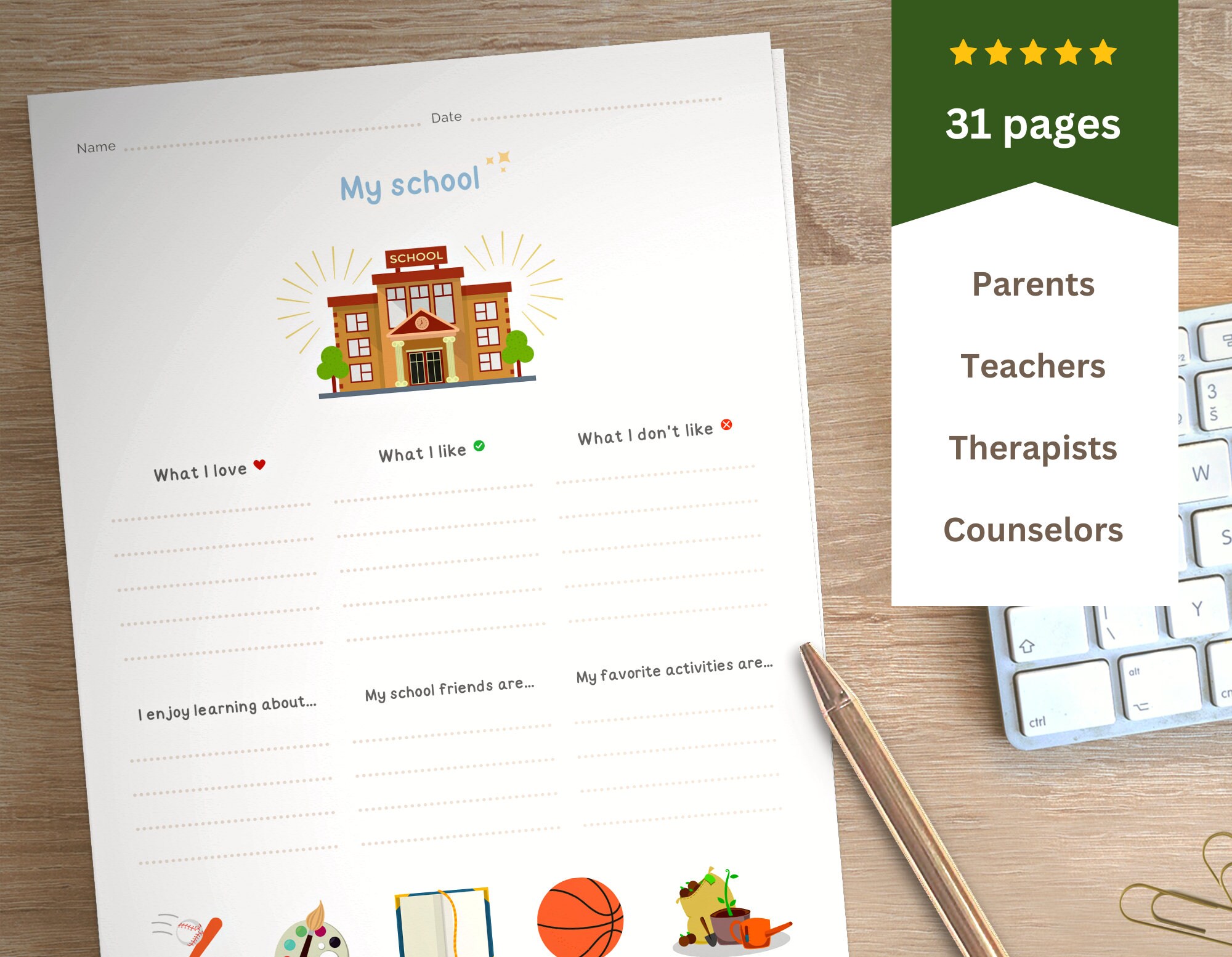 Kids Worksheets ~ Mental Health Journaling Workbook for Children ~ CBT ...