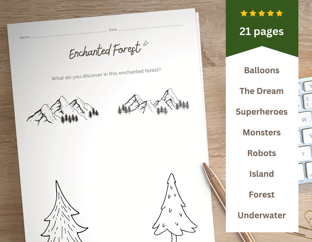 Kids Drawing Prompts ~ Drawing and Coloring Pages for Kids, Art Journal ...