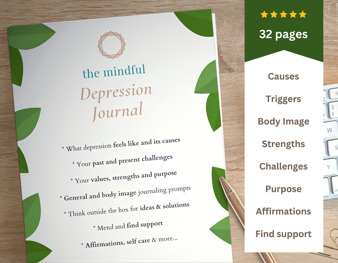 Depression Journal Prompts ~ Therapy Worksheets for Mental Health ~ CBT ...