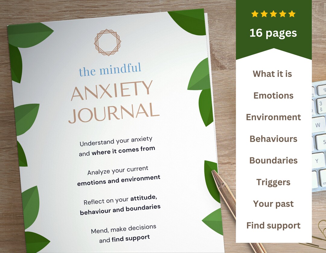 ANXIETY Journal Prompts ~ Therapy Worksheets for Mental Health ~ CBT ...