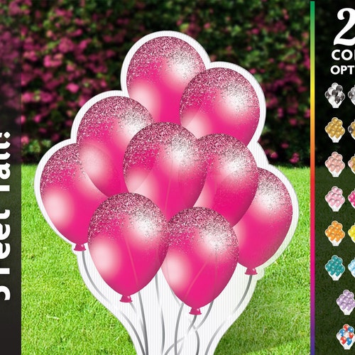 Happy Birthday Lawn Sign Yard Sign Birthday Balloon Etsy