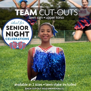 Sport Team Cutout Yard Signs, Upper Torso Standee on a Stake, Senior ...