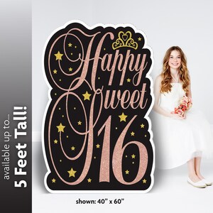 Sweet 16 Birthday Sign, Personalized Sweet Sixteen Happy Birthday Yard ...
