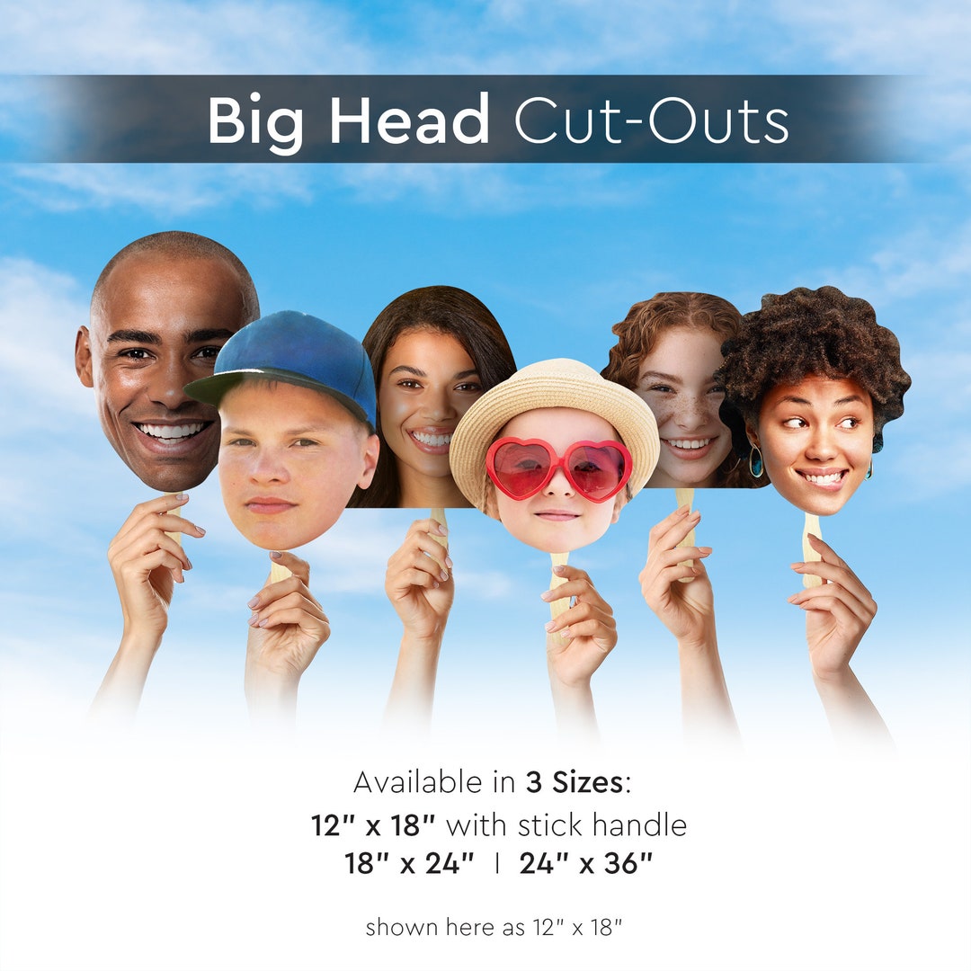 Printed Big Head Cutouts, Face on a Stick, Party Photo Prop, Printed - Etsy