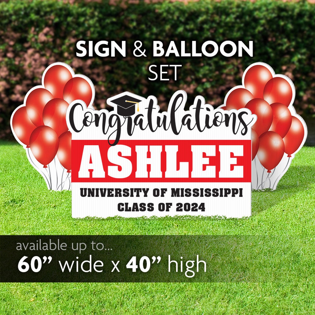 Graduation Yard Sign, 2024 Grad Decoration Party Yard Card Set ...